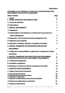SCM POLICY FOR INFRASTRUCTURE PROCUREMENT AND DELIVERY MANAGEMENT – Kou ...